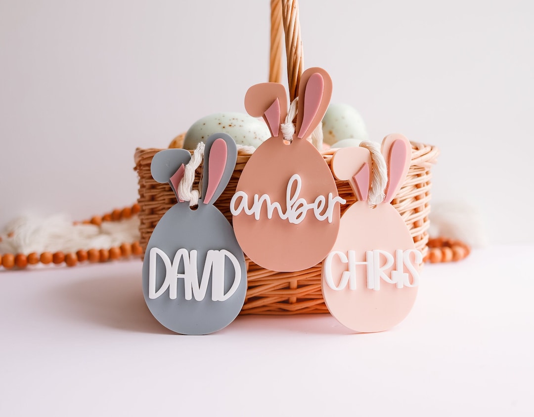 Easter Name Tag Easter Basket Name Tag Easter Custom Name Wood Easter ...