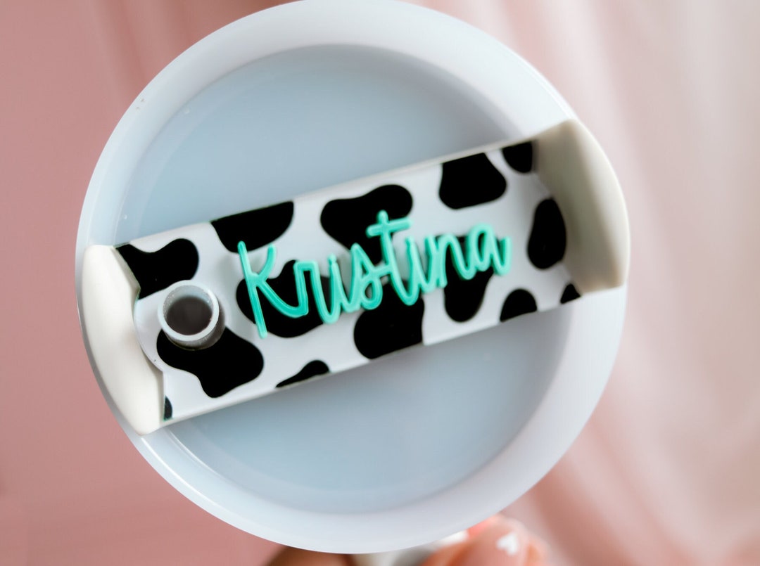 Cow Name Plate, Cow Print Stanley Topper, Sports Stanley Name Plate ...