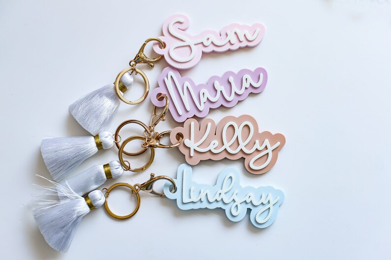 Personalized Keychain for Woman Bridesmaid Keychain Custom - Etsy