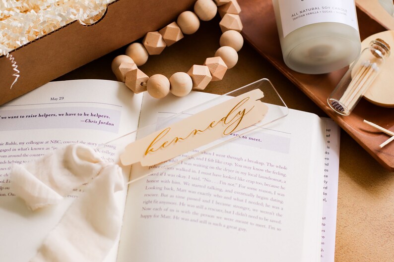 Personalized Acrylic Bookmark Acrylic Book Mark Library - Etsy