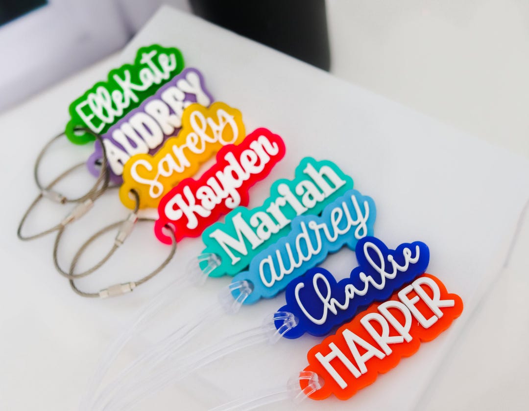 Custom Name Water Bottle Tag, Backpack Name Tag, Lunch Bag Tag, Diaper ...