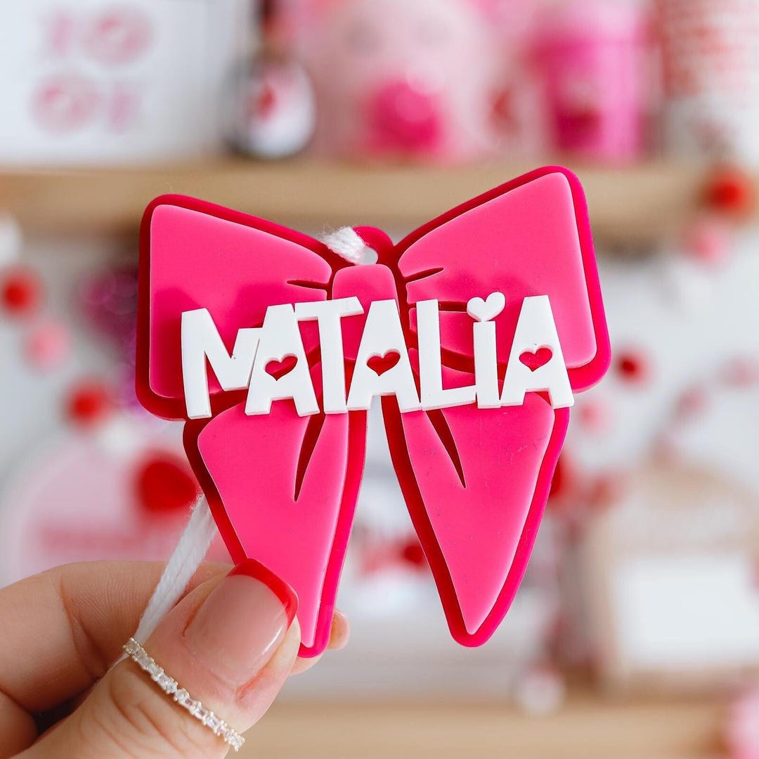 Bow Name Tag Valentines Day Tags Valentines Tags Personalized ...