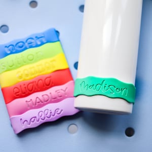 Personalized Bottle Bands, Silicone Bands, Reusable Labels, School ...