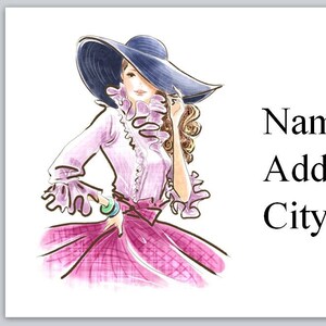 30 Personal Address Label Abstract Elegant Lady (bx 448) - Etsy