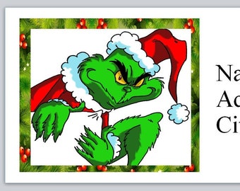 Grinch Address Labels | Etsy