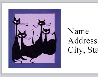 30 Personal Address Labels Cute Cartoon Cat Faces bx 199 - Etsy