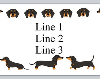 30 Personalized Address Labels Cute Long Haired Dachshund Dogs (FA 61 ...