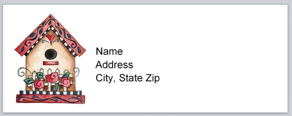 30 Personal Address Labels Primitive Country Birdhouse p 144 - Etsy