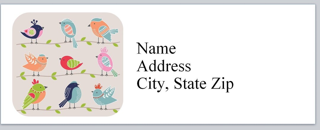 30 Personal Address Labels Cute Cartoon Birds (bx 819) - Etsy