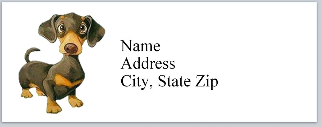30 Personal Address Labels Cute Cartoon Dachshund (bx 833) - Etsy