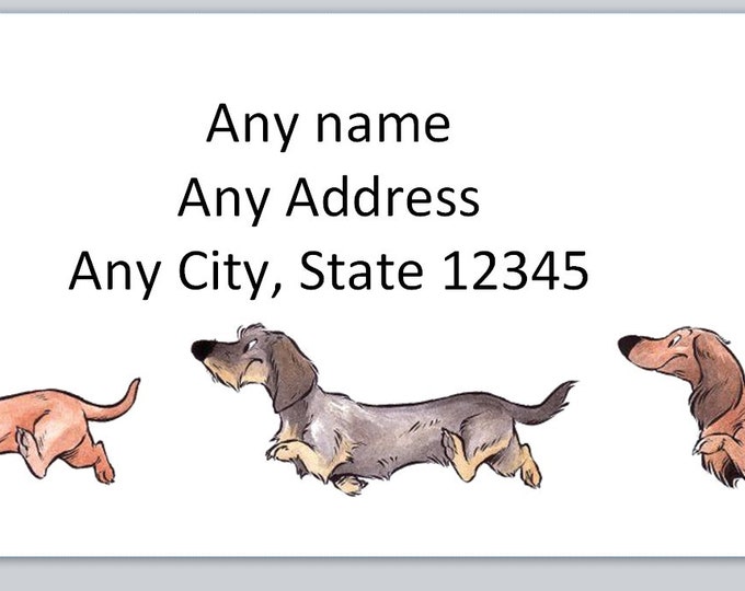 30 Personal Address Labels Cute Cartoon Dachshunds jx 4 - Etsy