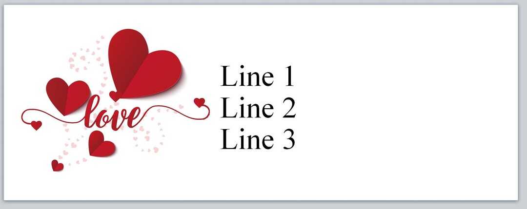 30 Personal Address Labels Hearts Love (jx 378) - Etsy