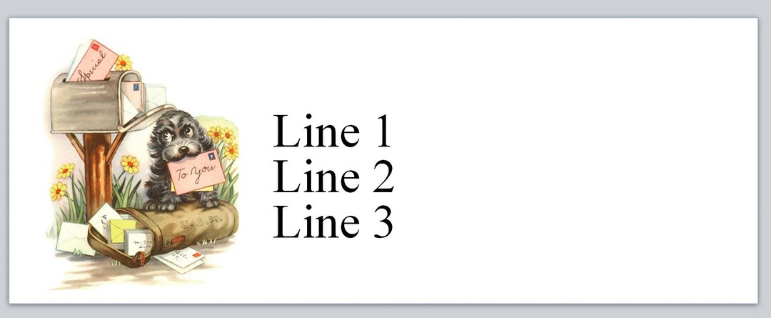 30 Personal Address Labels Mailbox & Cute Puppy Dog (jx 124) - Etsy