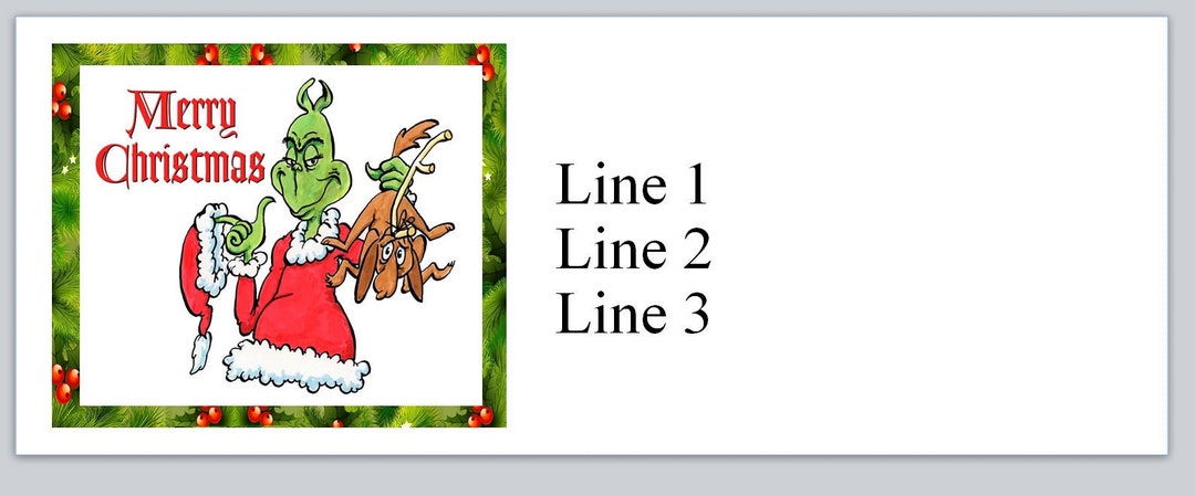 30 Personal Address Labels Christmas Grinch bx 995 - Etsy