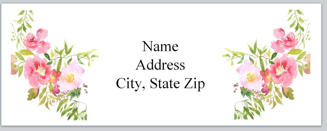 30 Personal Address Labels Pink Roses Border (p 45) - Etsy