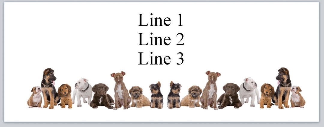 30 Personal Address Labels Row of Dogs (jx 752) - Etsy