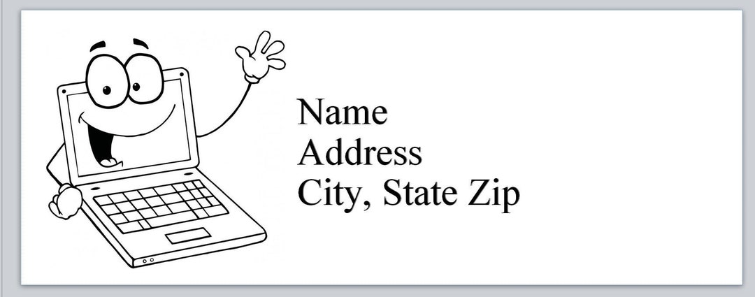 30 Personal Address Labels Cartoon Laptop (bx 761) - Etsy
