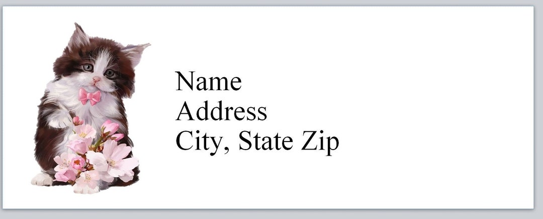 30 Personal Address Labels Cute Little Kitten Cat (bx 714) - Etsy