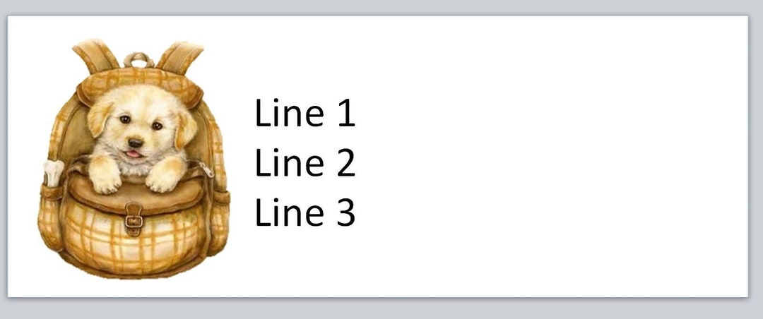 30 Personal Address Labels Cute Puppy Dog in Backpack (jx 663) - Etsy