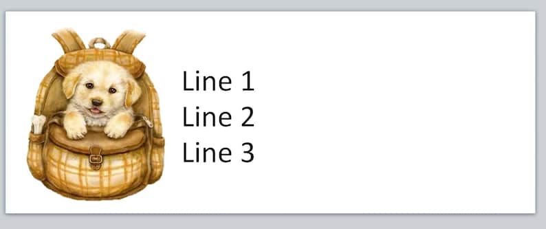 30 Personal Address Labels Cute Puppy Dog in Backpack (jx 663) - Etsy