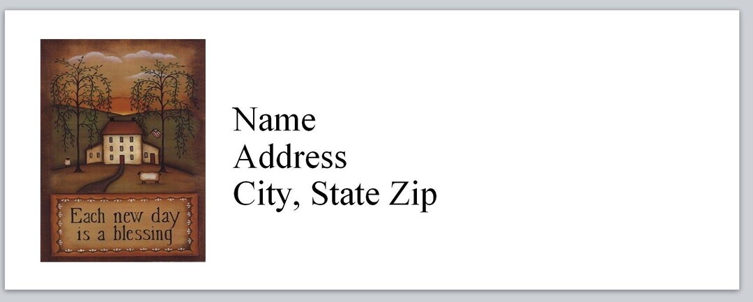 30 Personal Address Label Primitive Country Home Each New Day is a ...