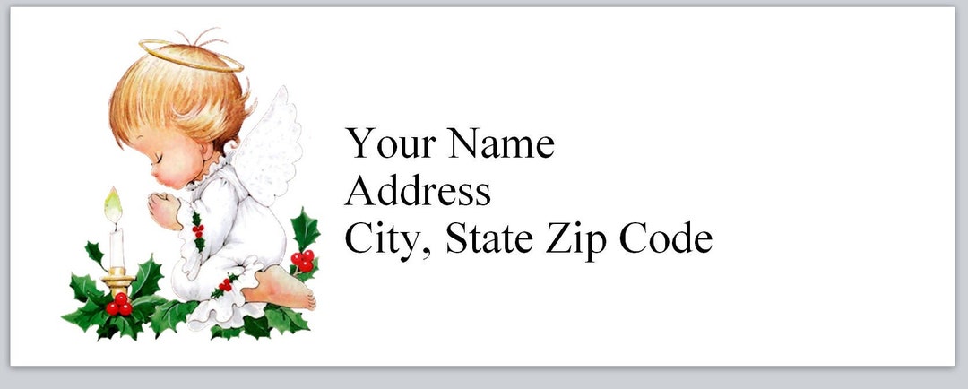 30 Personal Address Labels Christmas Baby Angel (bx 117) - Etsy