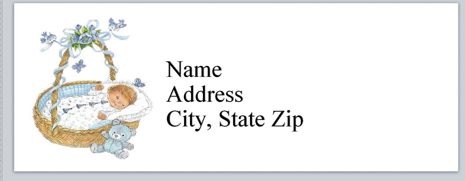 30 Personal Address Labels Newborn Baby Baby Shower Cute Cartoon (bx ...