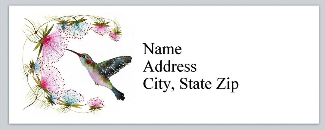 30 Personal Address Labels Cute Hummingbird (bx 820) - Etsy