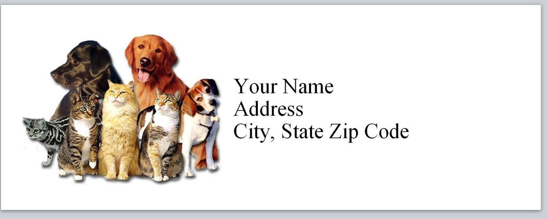 30 Personal Address Labels Dogs and Cats (bx 226) - Etsy