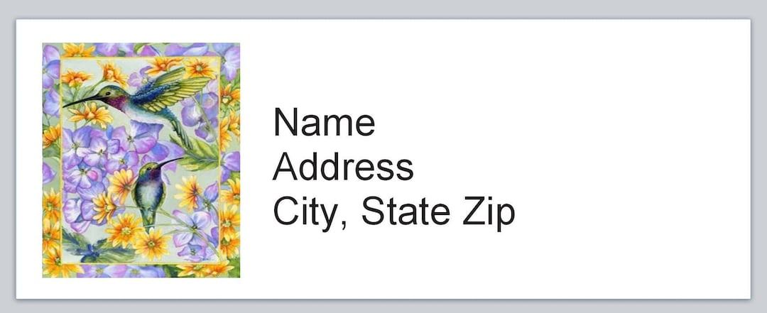 30 Personal Address Labels Primitive Country Hummingbirds (bx 512) - Etsy