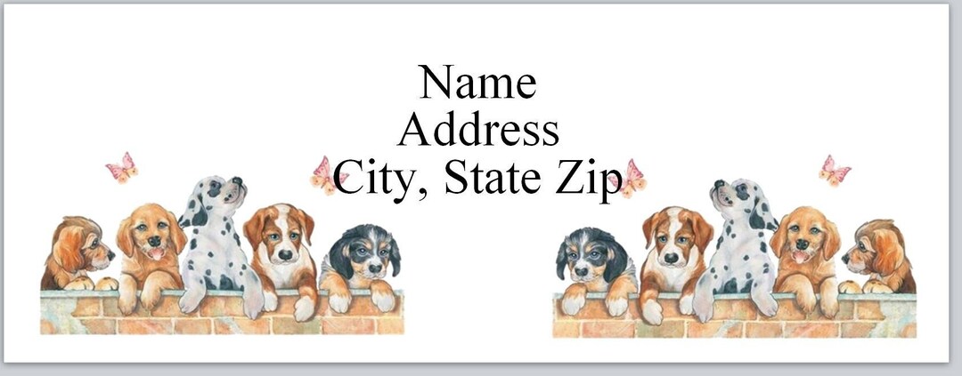 30 Personal Address Labels Cute Puppies Butterflies (bx 318) - Etsy