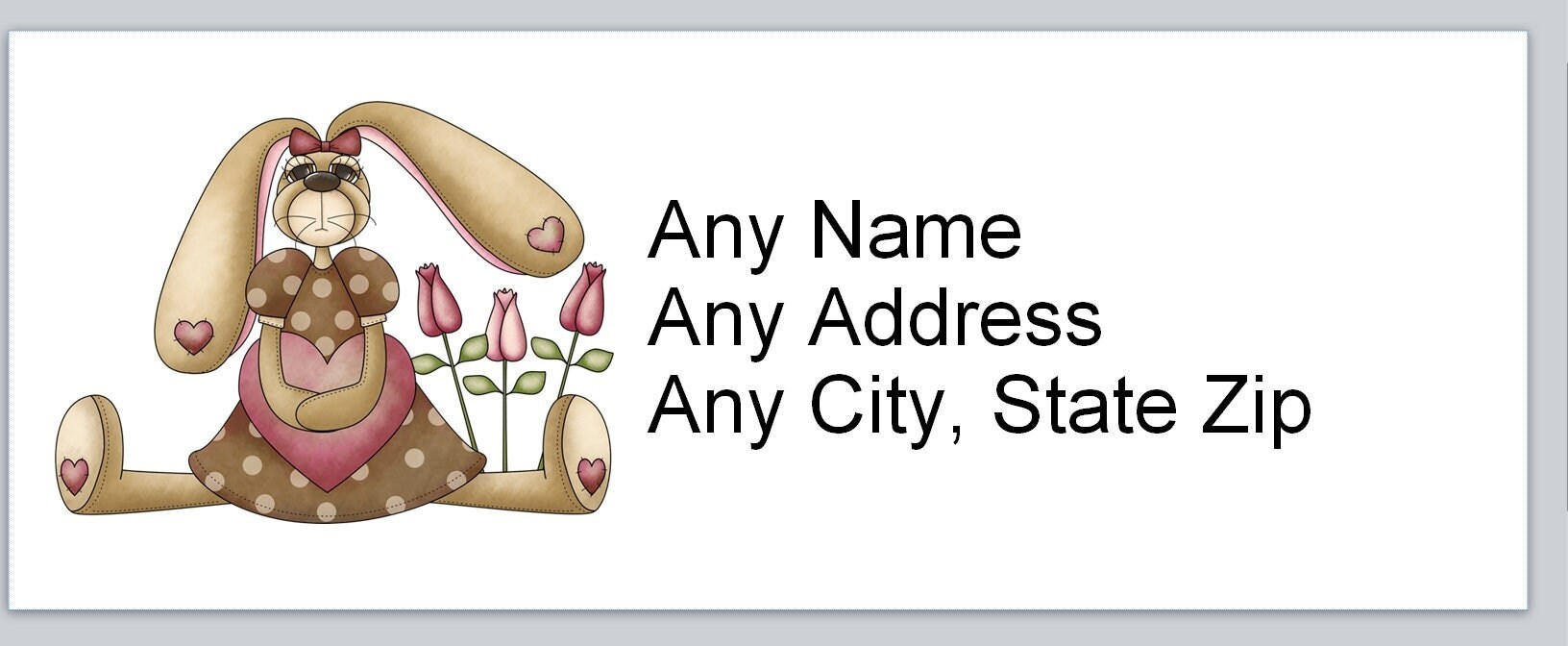 30 Personal Address Labels Primitive Country Lop Eared Rabbit (ac 645 ...