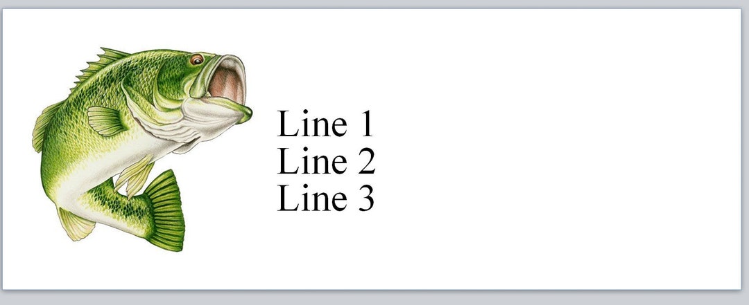 30 Personal Address Labels Fishing Fish Bass (jx 600) - Etsy