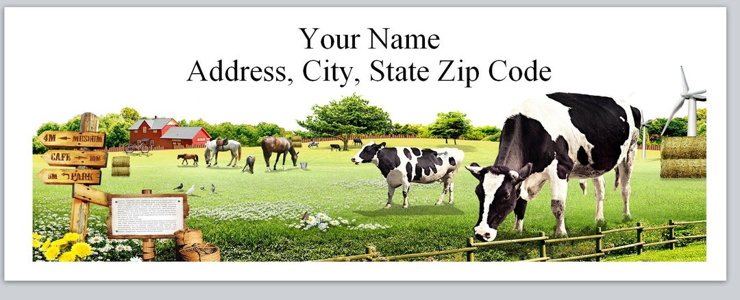 30 Personal Address Labels Western Country Farm (bx 144) - Etsy