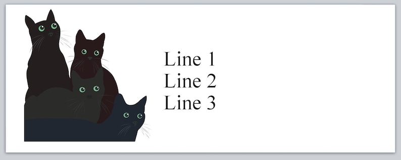 30 Personal Address Labels Black Cats With Green Eyes jx 215 - Etsy