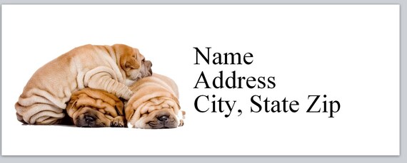 30 Personal Address Labels Cute Wrinkled Bulldog Puppies bx | Etsy