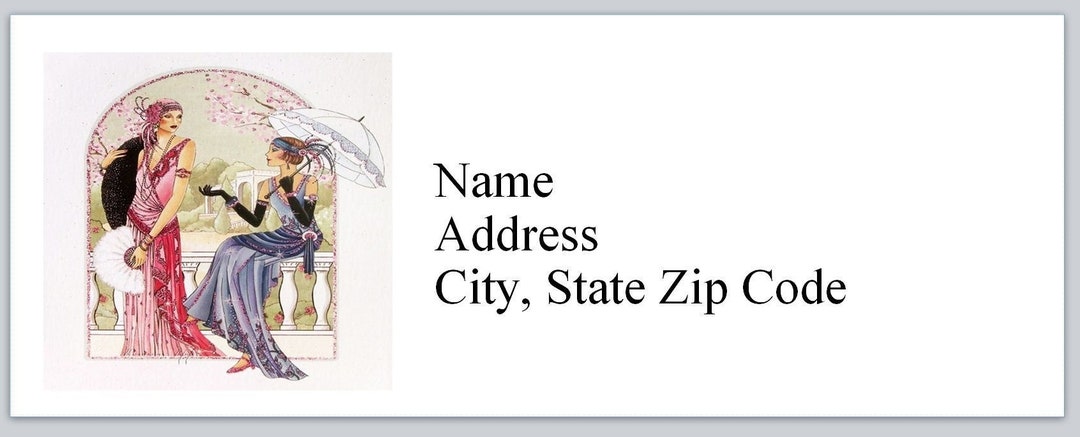30 Personal Address Labels Primitive Country Victorian Ladies (bx 635 ...