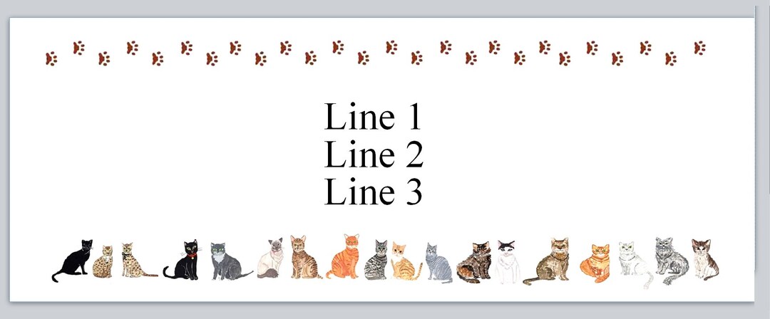 30 Personal Address Labels Cats and Paw Prints Border (jx 528) - Etsy