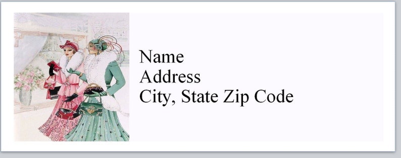 30 Personal Address Labels Primitive Country Victorian Ladies (bx 642 ...