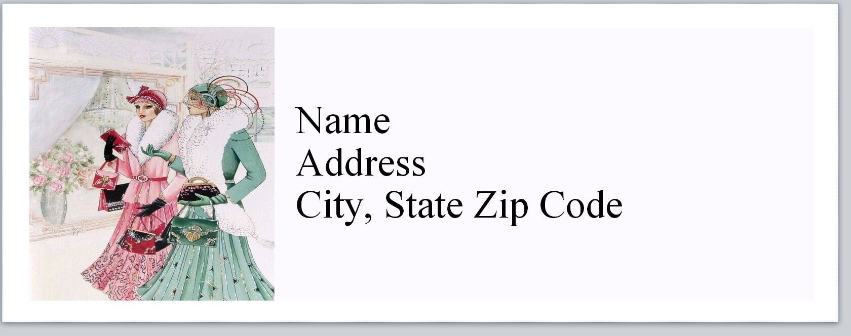 30 Personal Address Labels Primitive Country Victorian Ladies (bx 642 ...