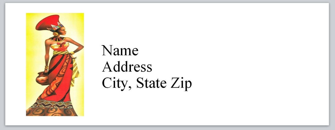 30 Personal Address Label Beautiful African Girl in National Dress (bx ...