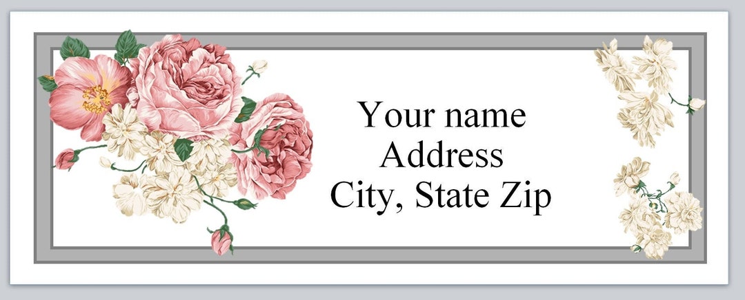 30 Personal Address Labels Beautiful Flowers (p 182) - Etsy
