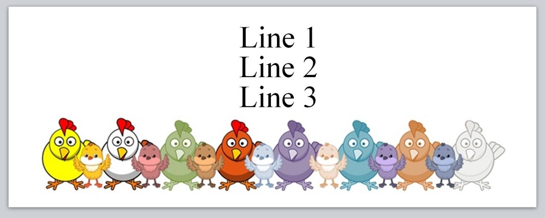 30 Personal Address Labels Cartoon Hens and Chicks (jx 718) - Etsy