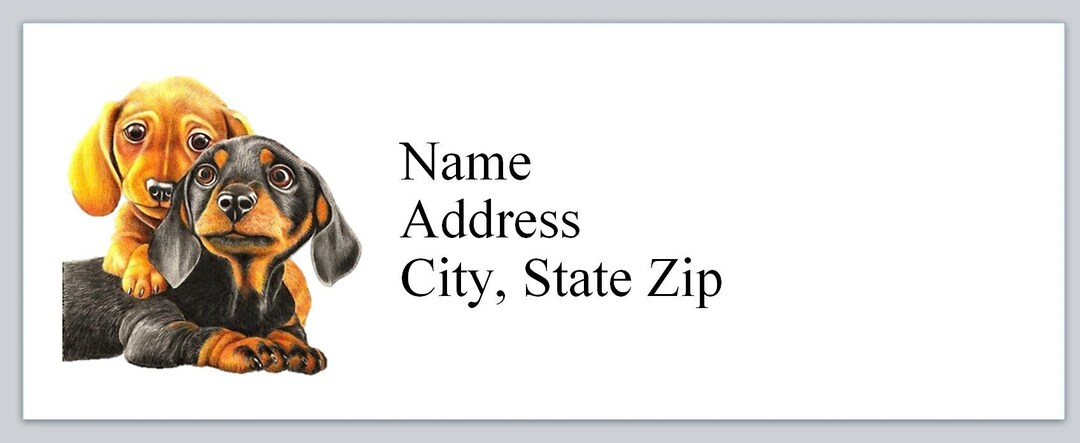 30 Personal Address Labels Cute Puppy Dogs Lovingly Cuddling (bx 834 ...