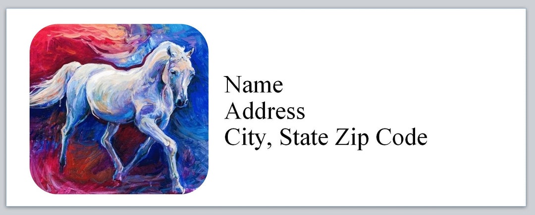 30 Personal Address Labels Prancing Horse Painting (p 15) - Etsy