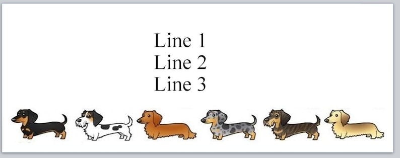 30 Personal Address Labels A Row of Cute Little Dachshunds Dogs (jx 273 ...