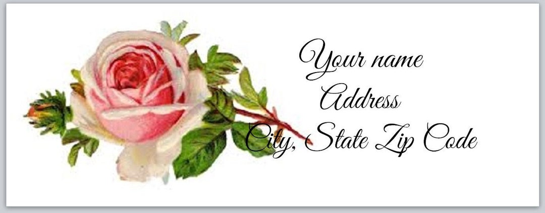 30 Personal Address Labels Rose. Choose Any Picture (ro1) - Etsy