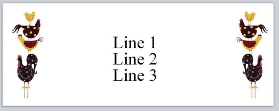 30 Personal Address Labels Country Farm Chickens jx 101 | Etsy