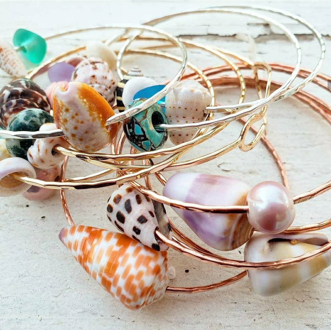 Shell Bangles Choose Your Own Shell Bangle STERLING SILVER - Etsy