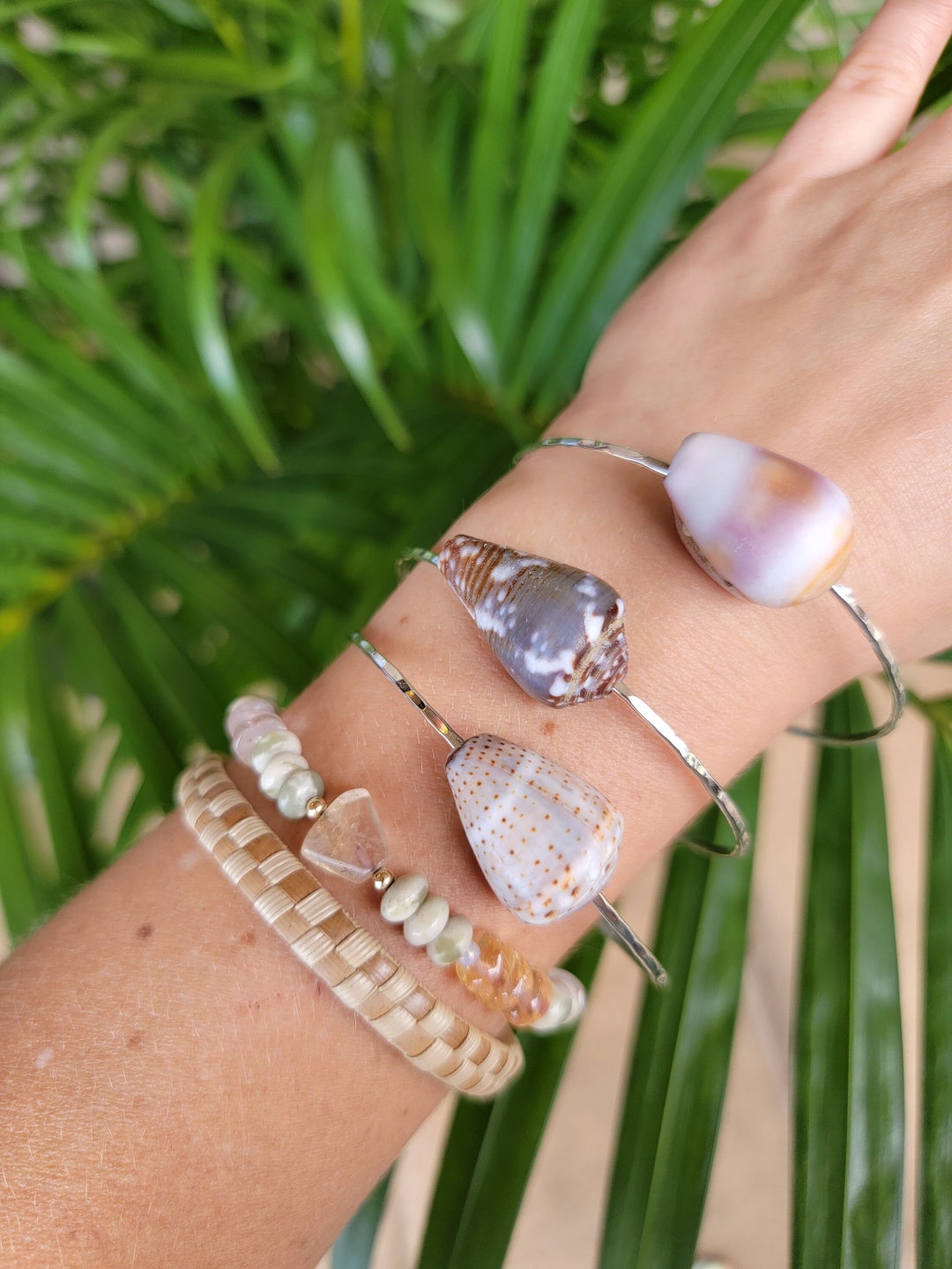 Shell Bangles, Discount on Set of 3 Custom STERLING SILVER Bangles ...